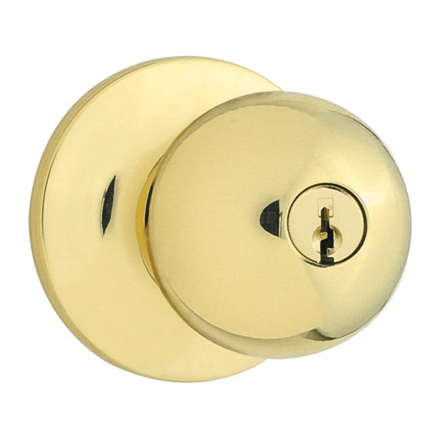WEISER LOCK Polished Brass Regina Safelock Entrance Knobset | Home Hardware