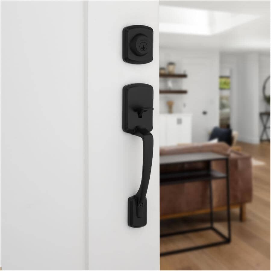 WEISER LOCK Matte Black Henley Smart Key Entrance Gripset | Home Hardware