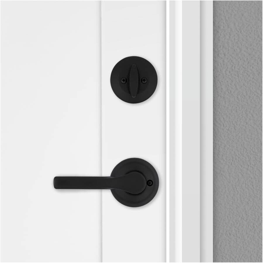 WEISER LOCK Matte Black Henley Smart Key Entrance Gripset | Home Hardware