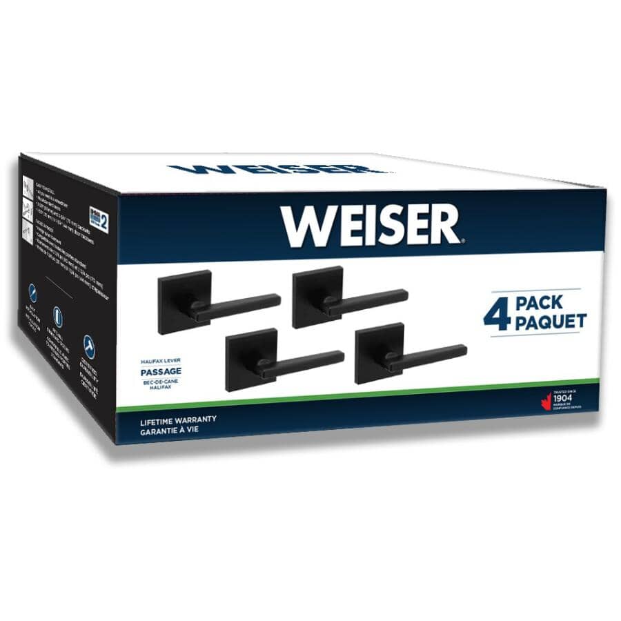 WEISER LOCK Modern Halifax Passage Door Leverset | Home Hardware