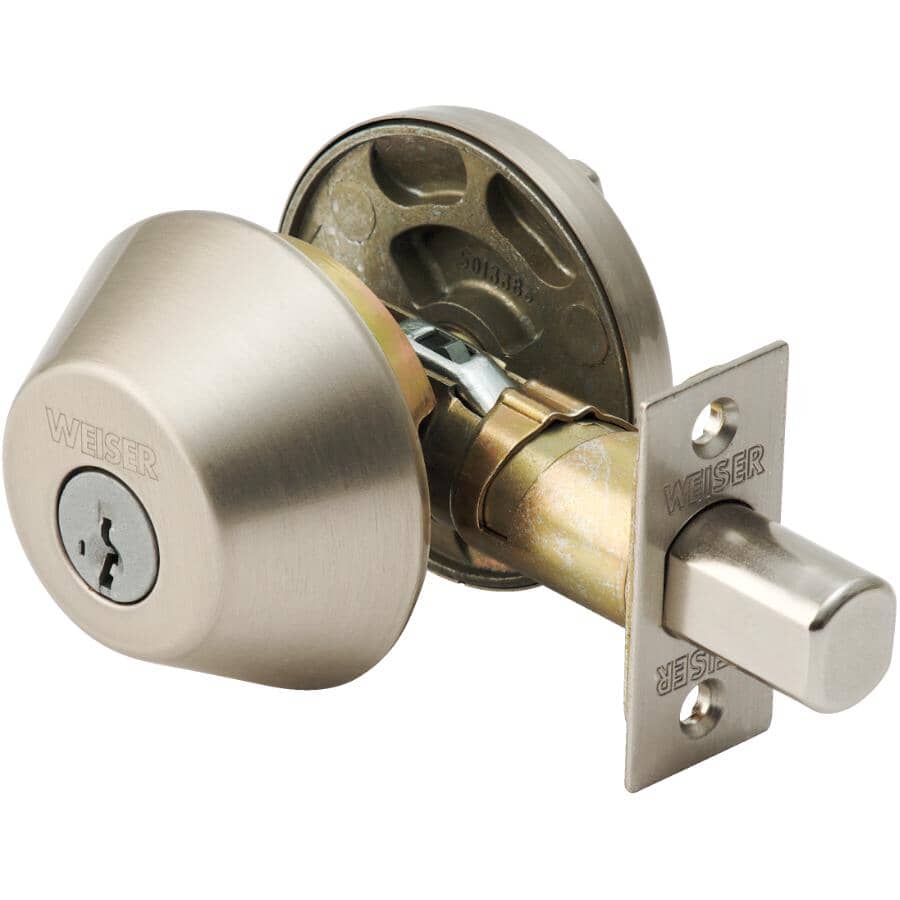WEISER LOCK Satin Nickel Single Cylinder Smart Key Deadbolt Lock | Home ...