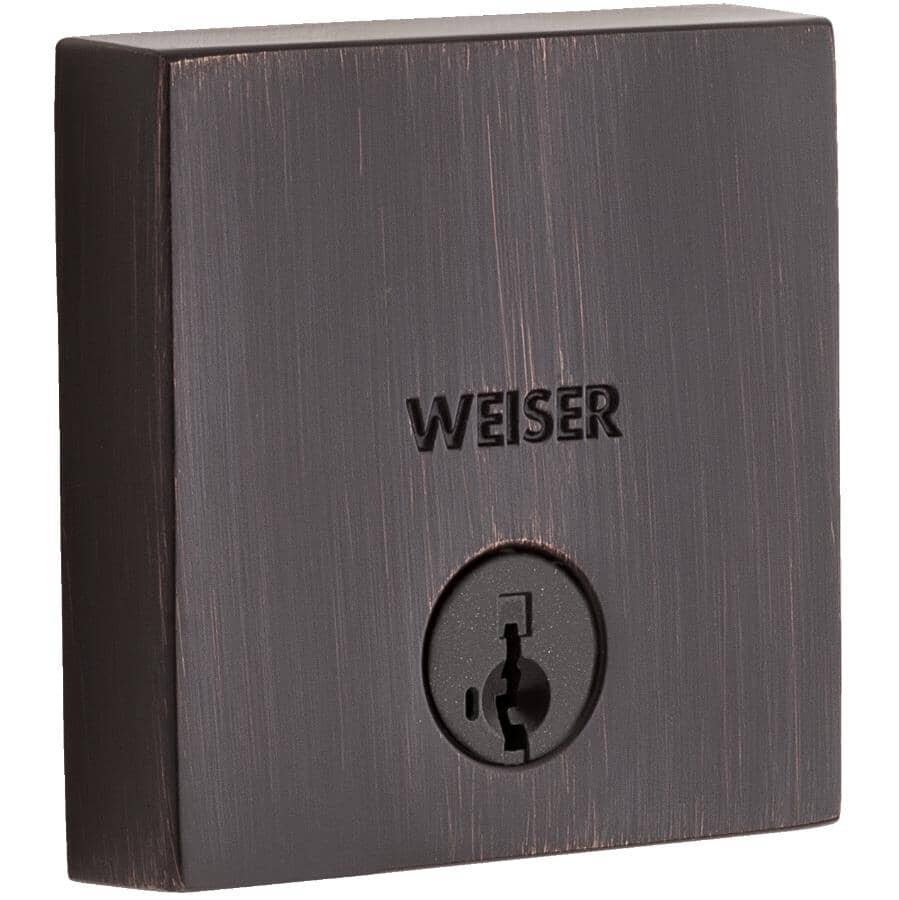 Weiser Lock Venetian Bronze Downtown Single Cylinder Smart Key Deadbolt ...