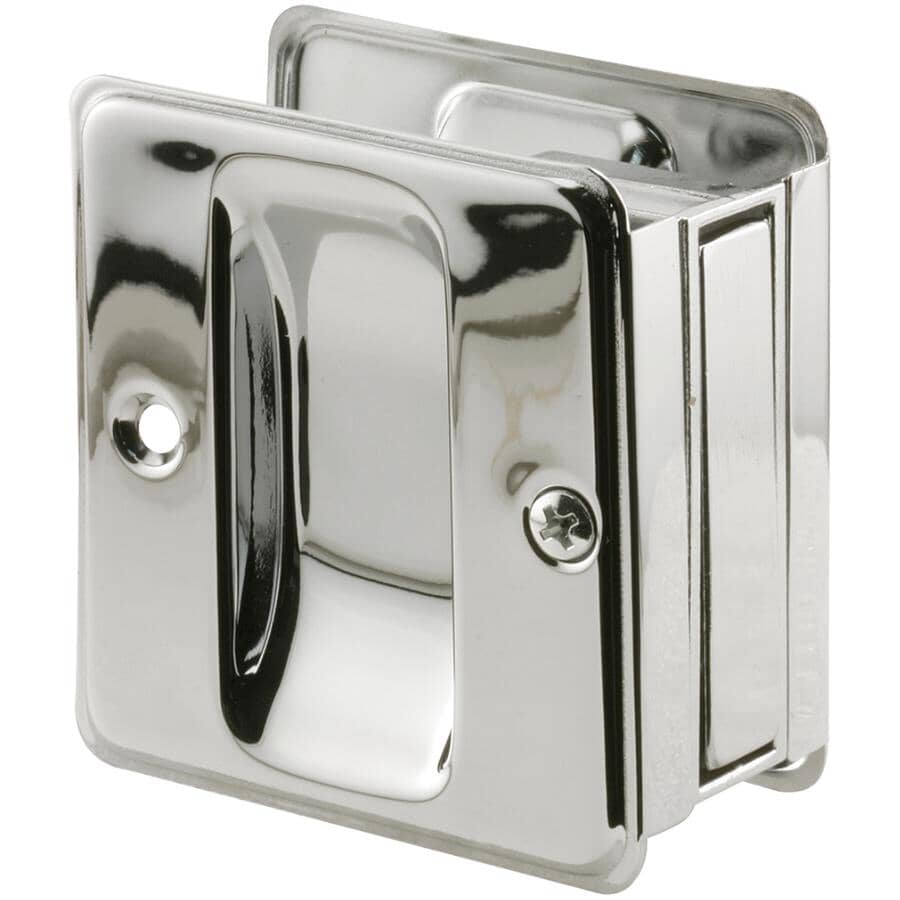 PRIME-LINE Chrome Rectangular Pocket Door Passage Lock | Home Hardware