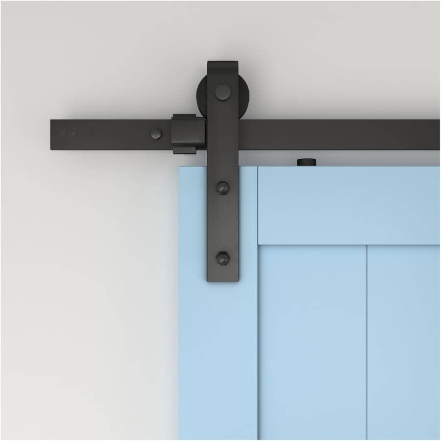 BUILDER'S HARDWARE Matte Black Steel Rustic Style Visible Sliding ...