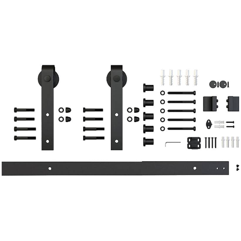 BUILDER'S HARDWARE Matte Black Steel Rustic Style Visible Sliding ...