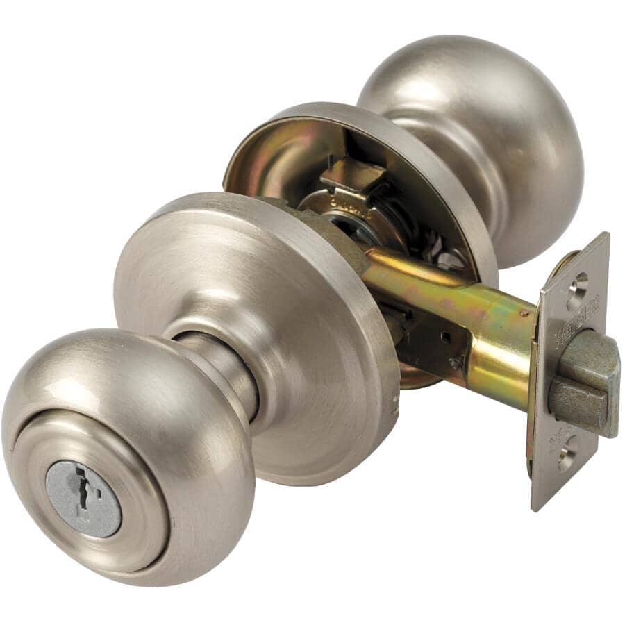 WEISER LOCK Satin Nickel Phoenix Smart Key Entrance Knobset | Home Hardware