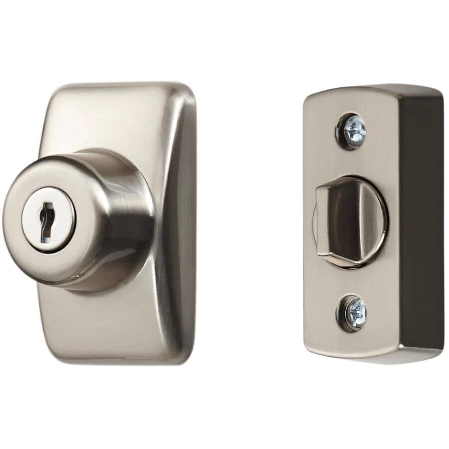 IDEAL SECURITY Satin Silver Keyed Screen Door Deadbolt | Home Hardware