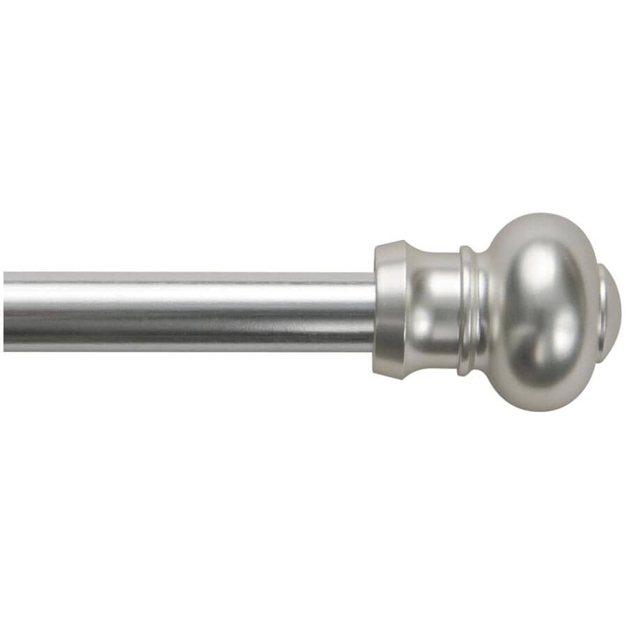 KENNEY 48" - 84" Satin Silver Ashby Cafe Curtain Rod | Home Hardware