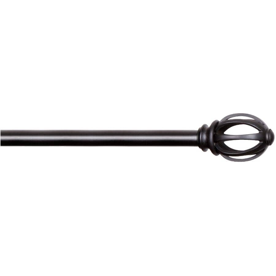 KENNEY 66" - 120" Black Lilly Cage Curtain Rod Set | Home Hardware