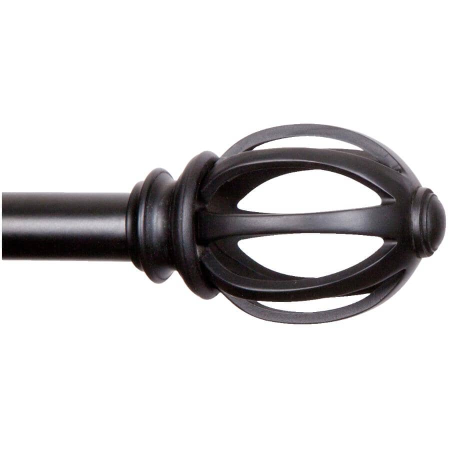 KENNEY 66" - 120" Black Lilly Cage Curtain Rod Set | Home Hardware