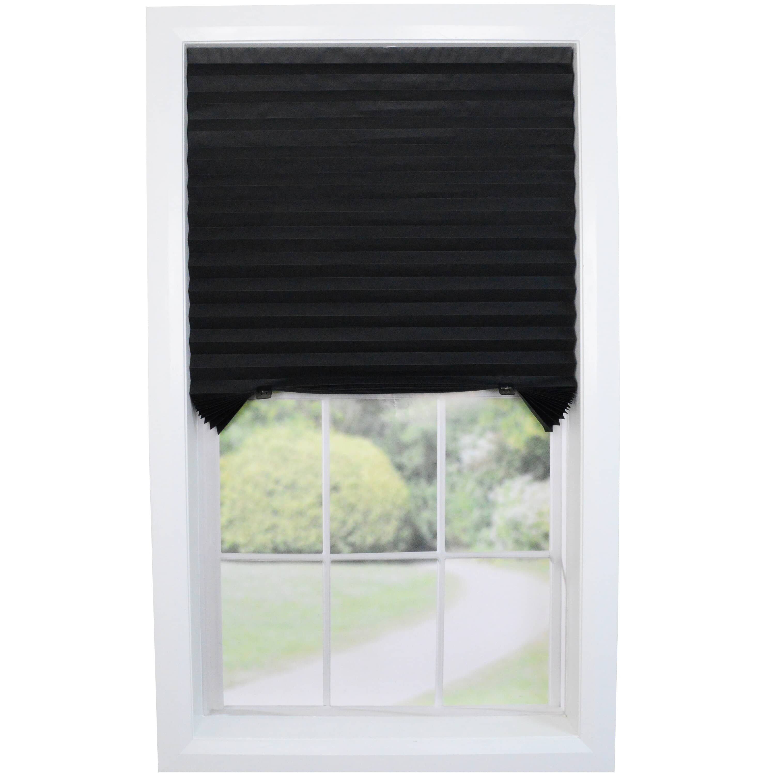 VERSAILLES 36" x 72" TempShade Black Cordless Fabric Window Blind ...
