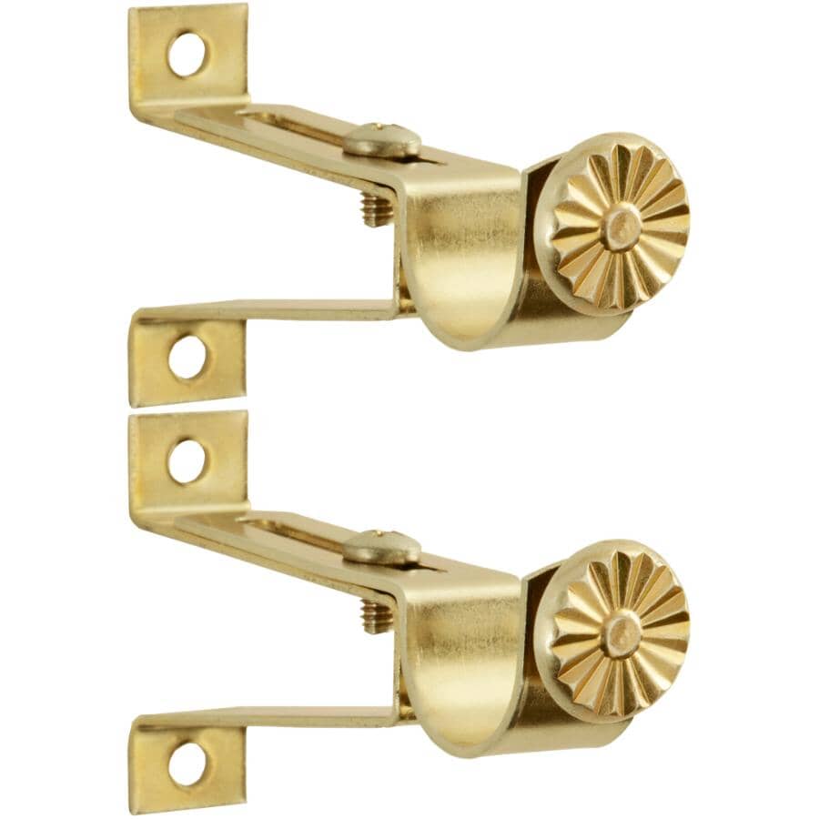 KENNEY 2 Pack 5/8" Brass Cafe Rod Brackets | Home Hardware