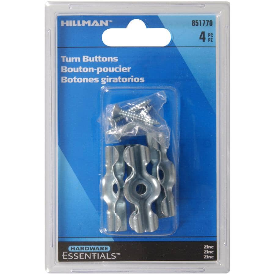 HILLMAN 1-3/4" Turn Button - Zinc, 4 Pack | Home Hardware