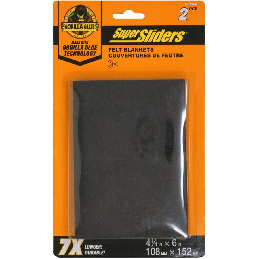 SUPER SLIDERS 4-1/4" x 6" Super Sliders Felt Pads with Gorilla Glue ...