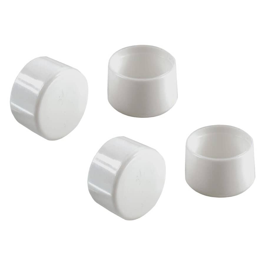 Homewares 4 Pack 1-1/8" White Plastic Furniture Leg Tips | Home Hardware