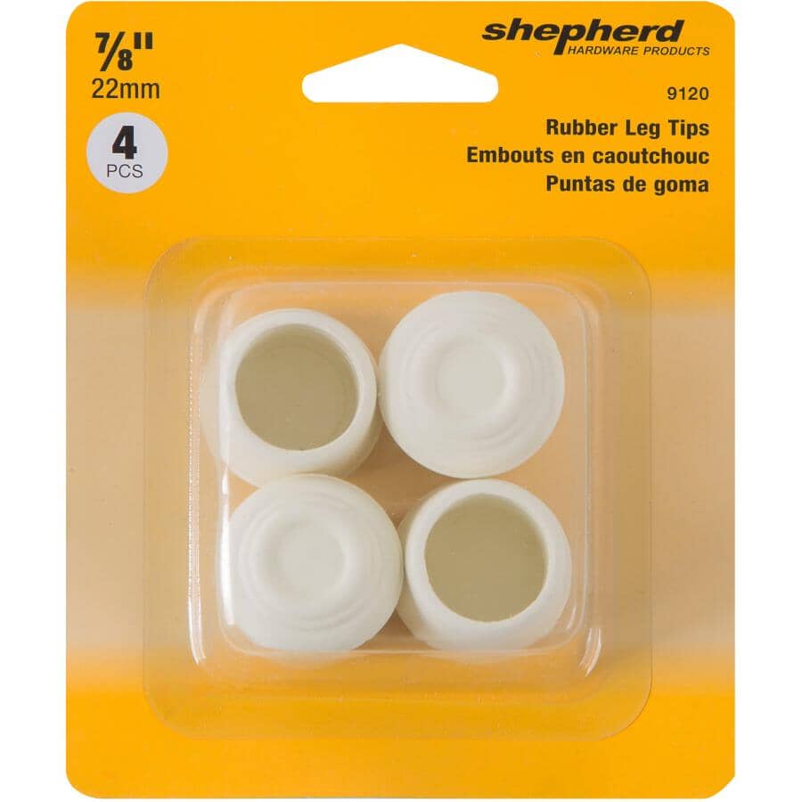 SHEPHERD HARDWARE PRODUCTS 7/8" Off-White Rubber Furniture Leg Tips ...