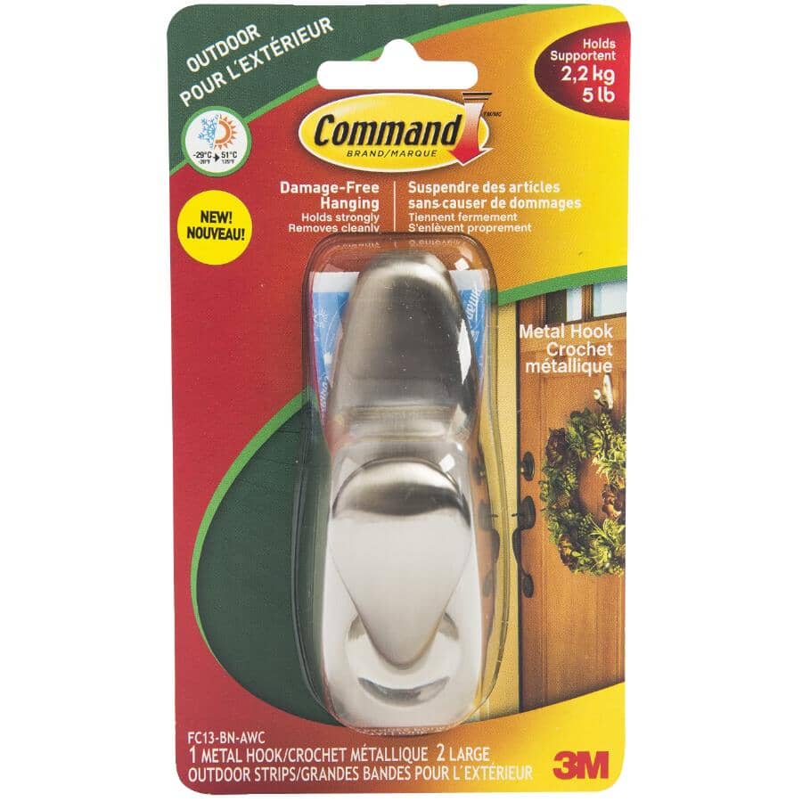 COMMAND Large Metal Adhesive Hook, with All Weather Strip | Home Hardware