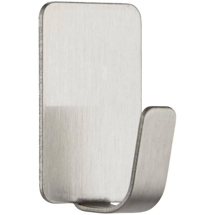 COMMAND 4 Hooks Plus 5 Strips Stainless Steel Small Adhesive Hooks ...