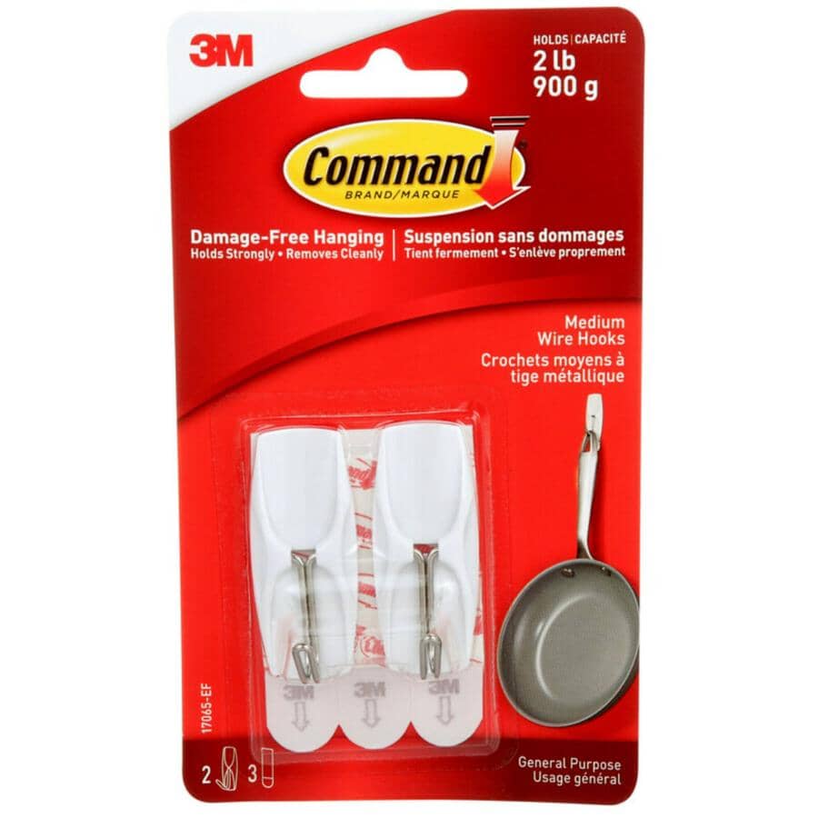COMMAND 2 Pack Medium Wire Hook - 2 lb | Home Hardware
