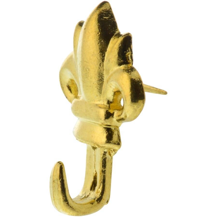 HILLMAN 3 Pack 10lb Gilt Finish Push Pin Picture Hangers | Home Hardware
