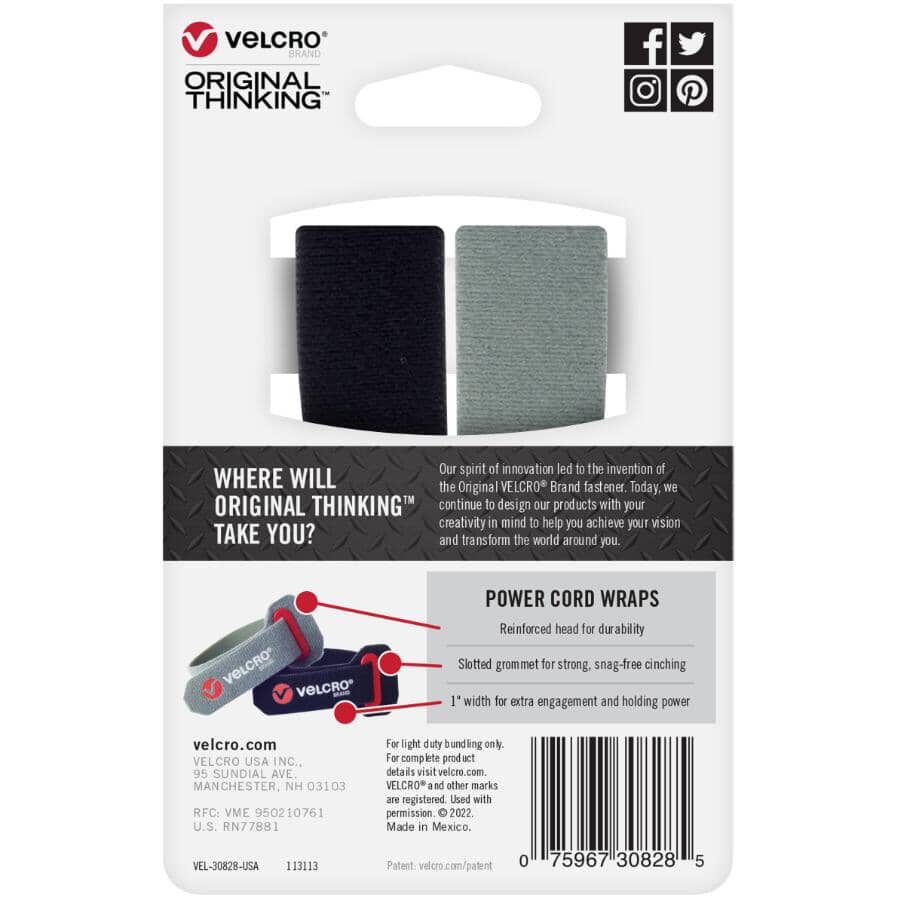 VELCRO (R) BRAND FASTENERS 12" x 1" Power Cord Wraps | Home Hardware