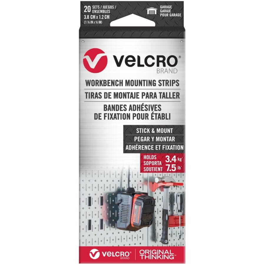 VELCRO (R) BRAND FASTENERS 1-1/2" x 1/2" Workbench Mounting Strips ...
