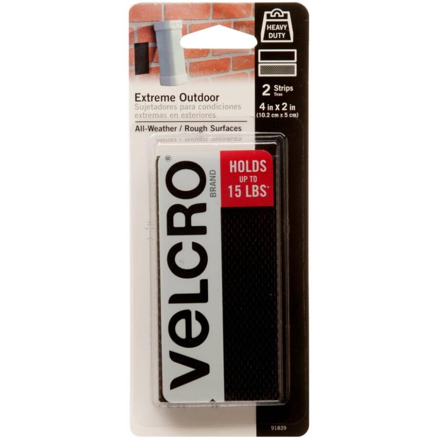 VELCRO (R) BRAND FASTENERS 2 Pack 2" x 4" Heavy Duty Black Outdoor ...