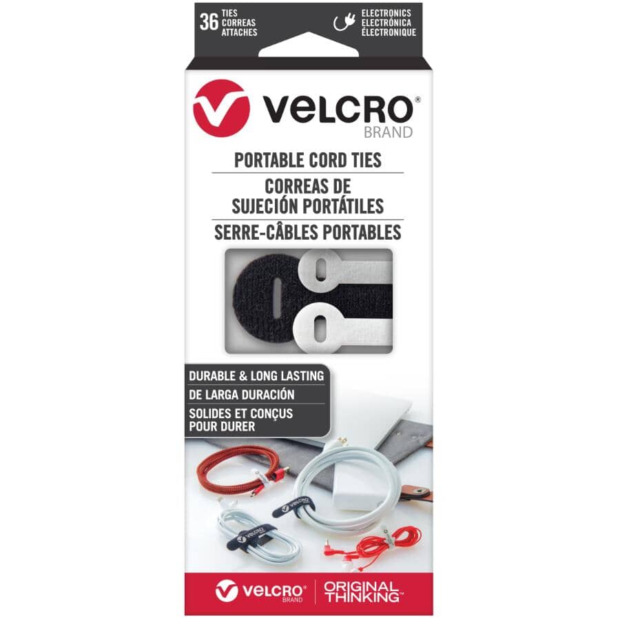 VELCRO (R) BRAND FASTENERS Portable Cord Ties, Assorted Sizes | Home ...