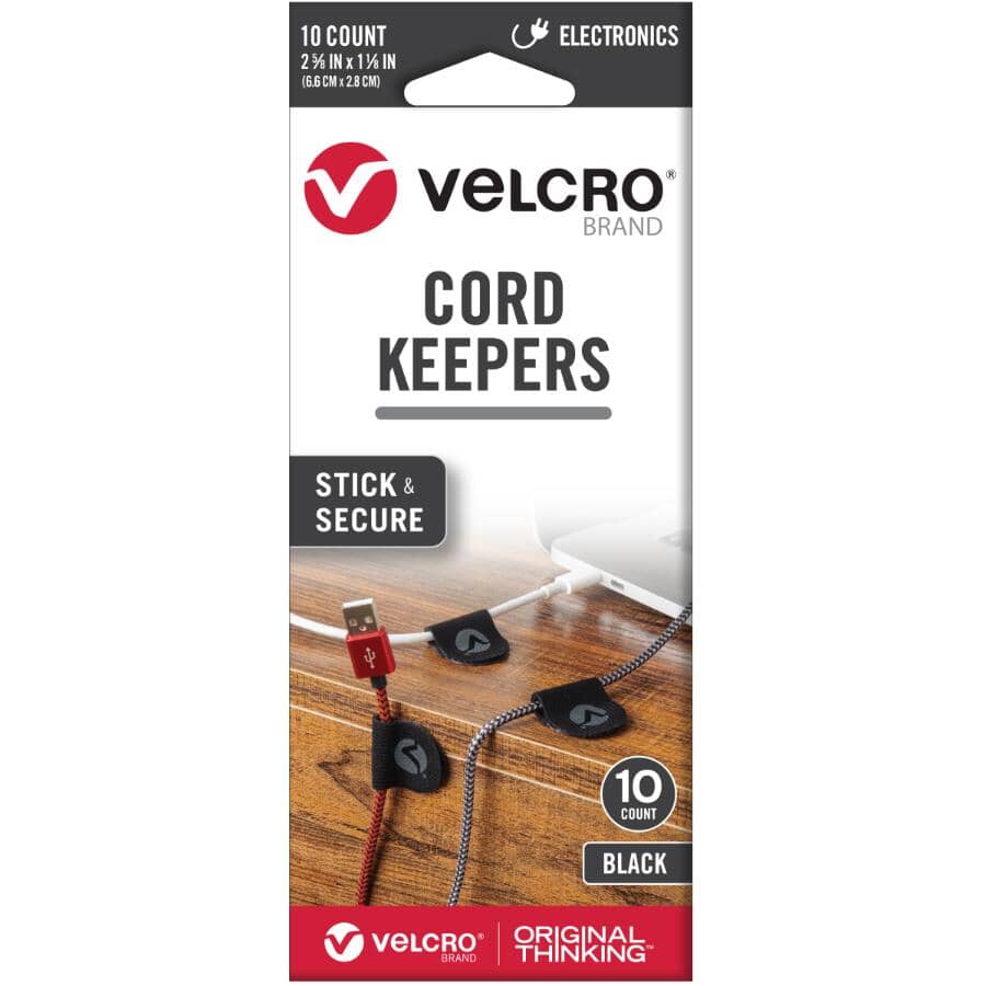 VELCRO (R) BRAND FASTENERS 2-5/8" x 1-1/8" Black Cord Keepers | Home ...