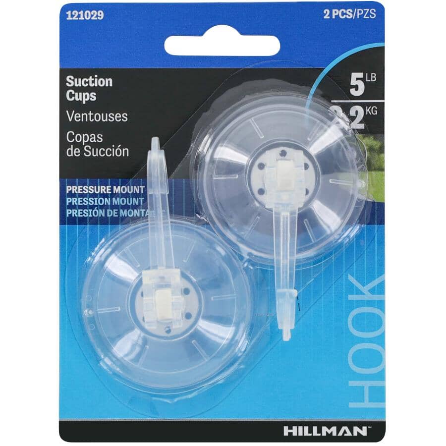 HILLMAN Large Clear Suction Hooks, 5 lbs | Home Hardware