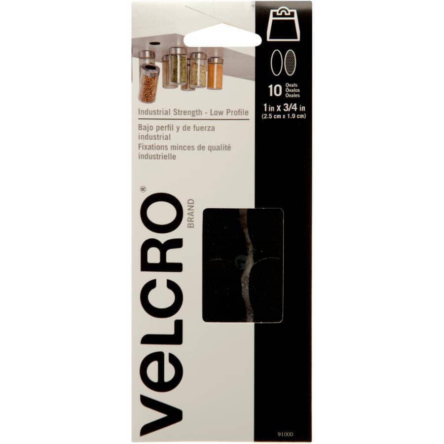 VELCRO (R) BRAND FASTENERS 1" x 3/4" Black Industrial Strength Low ...