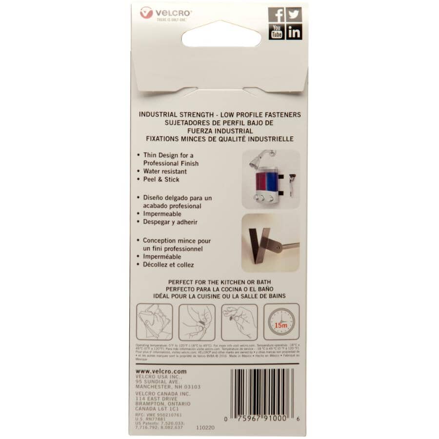 VELCRO (R) BRAND FASTENERS 1" x 3/4" Black Industrial Strength Low ...