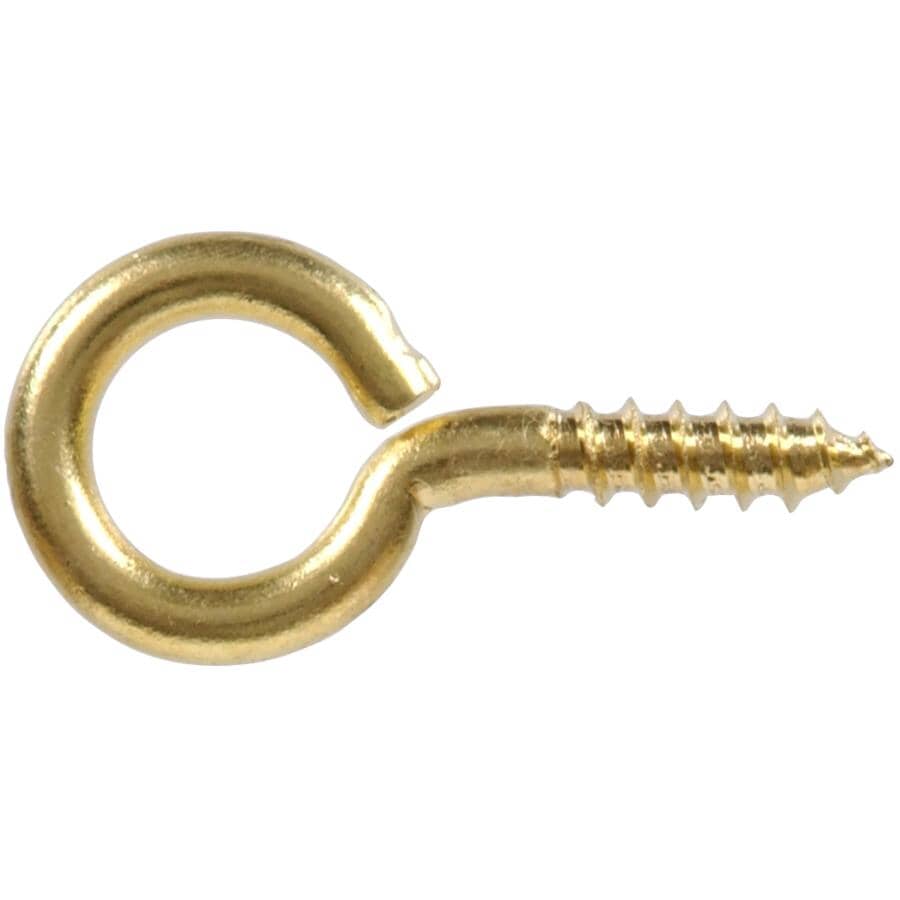 HILLMAN 3 Pack 1-5/8" #8 Brass Large Screw Eyes | Home Hardware