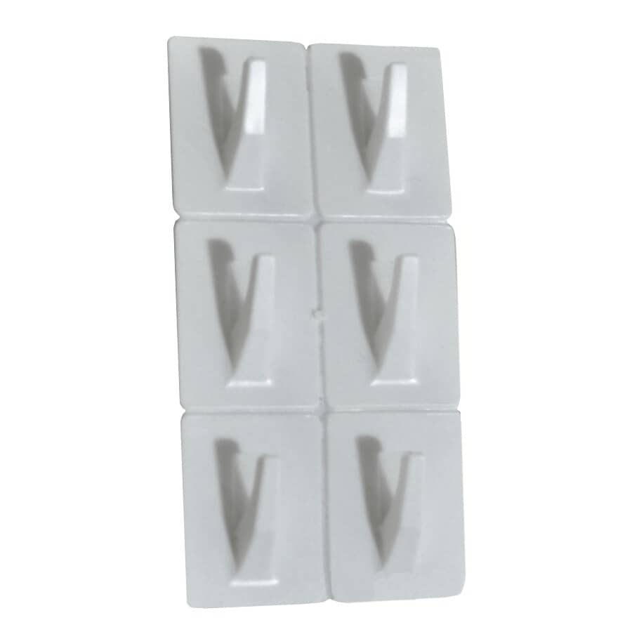 Magic Mounts 6 Pack 1" White All Purpose Adhesive Hooks | Home Hardware
