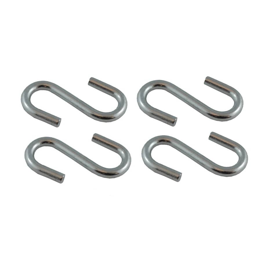 HOME PAK 4 Pack 1-1/2" Zinc/Nickel Plated Open S Hooks | Home Hardware