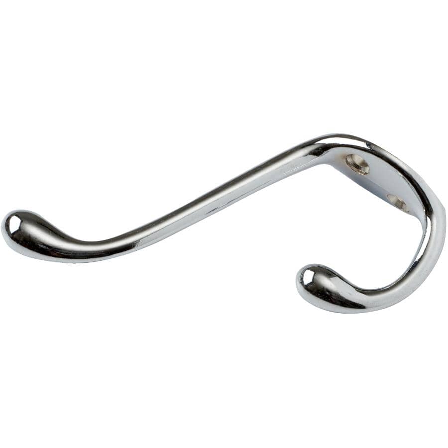 Builder'S Hardware 5 Pack 5-1/2" Chrome 2 Hook Hat/Coat Hooks | Home ...