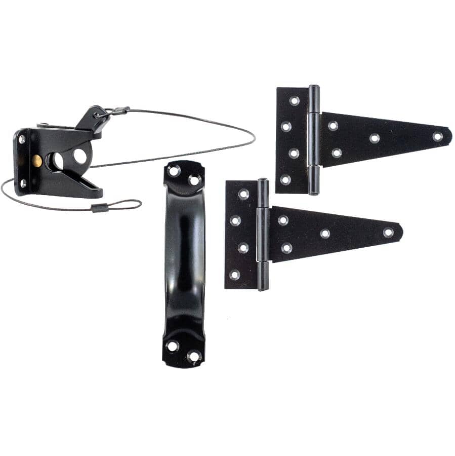 Gatemate 4 Piece Black Gate Hardware Kit | Home Hardware