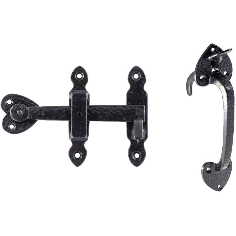 GATEMATE 6" Black Ornamental Thumb Gate Latch | Home Hardware