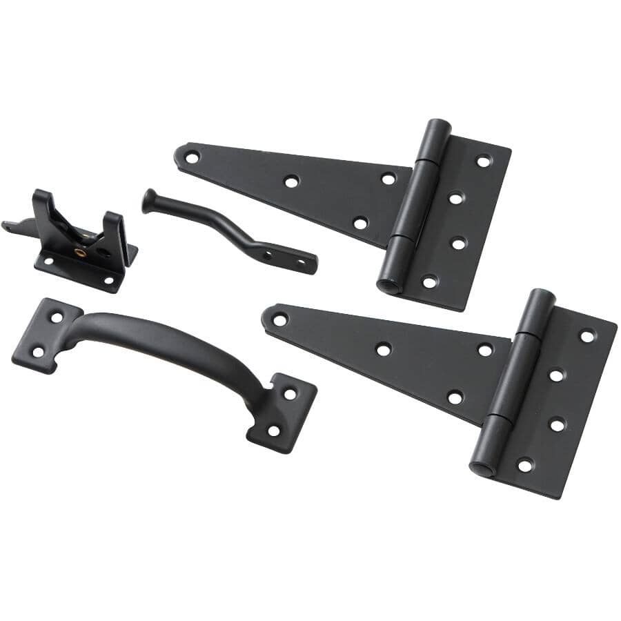 Builder'S Hardware 4 Piece Black Gate Hardware Kit | Home Hardware