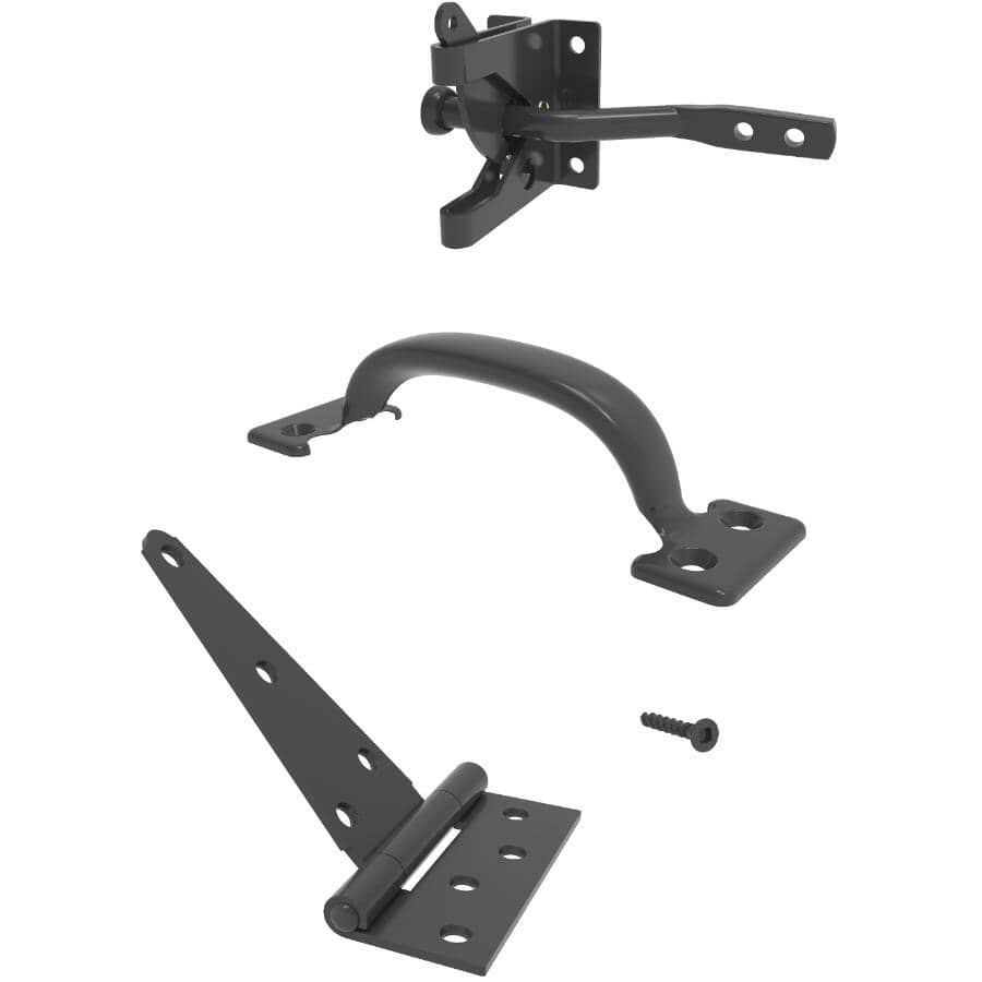 Builder'S Hardware 4 Piece Black Gate Hardware Kit | Home Hardware