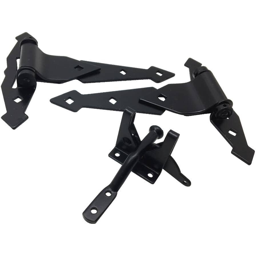 BUILDER'S HARDWARE 3 Piece Black Gate Hardware Kit | Home Hardware