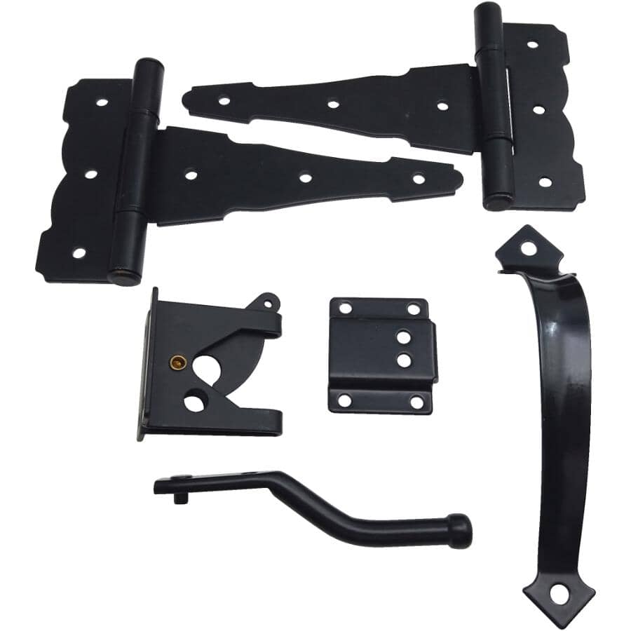 BUILDER'S HARDWARE 4 Piece Decorative Black Gate Hardware Kit | Home ...