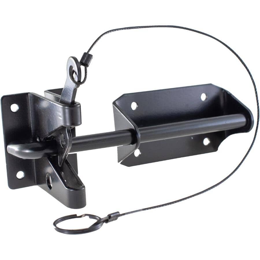 Gatemate 2" Black Heavy Duty Automatic Gate Latch, with Cable | Home ...