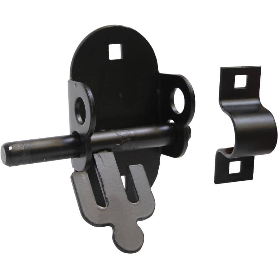 GATEMATE 4" Black Oval Padbolt Gate Latch | Home Hardware