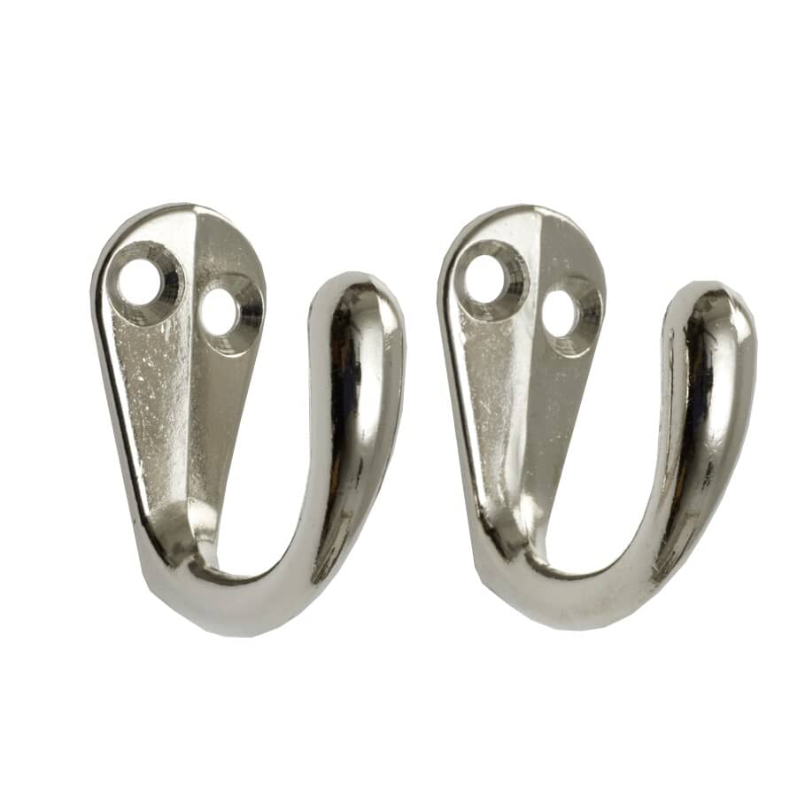 Builder'S Hardware 2 Pack Nickel Single Wardrobe Hooks | Home Hardware