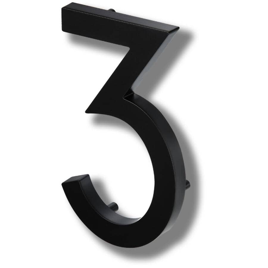 PRO-DF 10" Elite Aluminum Black '3' House Number | Home Hardware