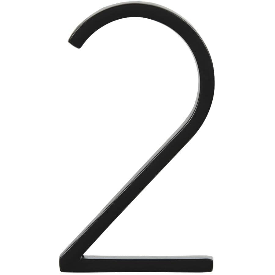 PRO-DF 5" Black Floating '2' House Number | Home Hardware