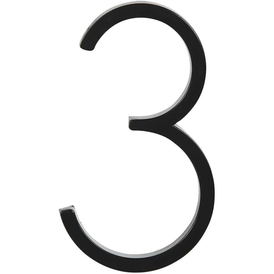 PRO-DF 5" Black Floating '3' House Number | Home Hardware