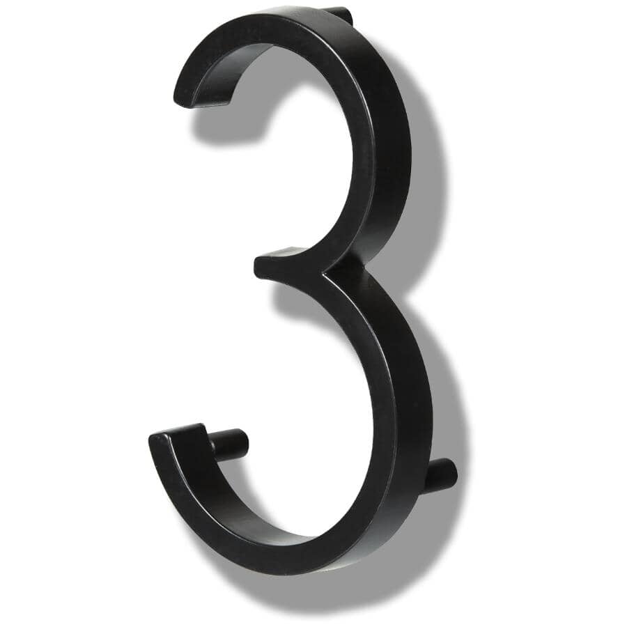 PRO-DF 5" Black Floating '3' House Number | Home Hardware
