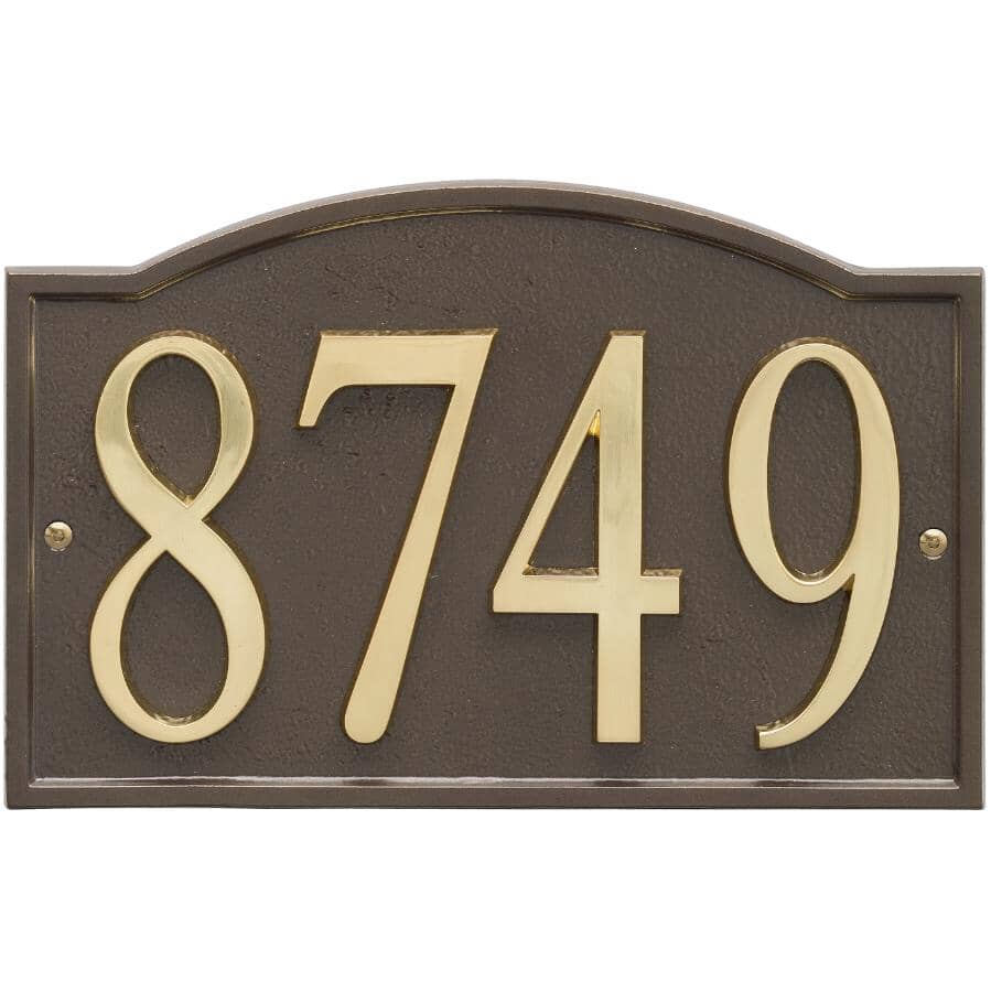 WHITEHALL PRODUCTS 12" Dark Bronze Arch Address Plaque | Home Hardware